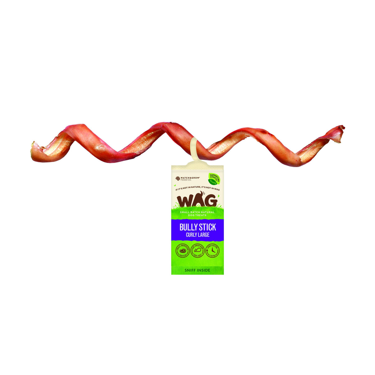 WAG Curly Bully Stick Dog Treats